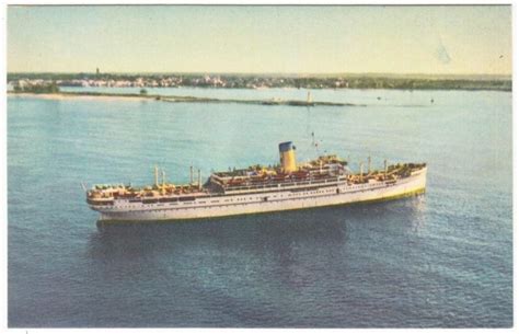 Incres Nassau Line Cruise Ship Ss Nassau Was Ss Mongolia Postcard 1950s