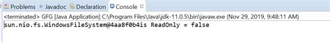 Java Filesystem Isreadonly