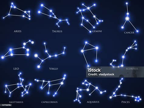 스타일 회로 기판의 조디악 별자리 세트 별자리 세트 양자리 사자 궁수 자리 염소 자리 황소 자리 처녀 자리 천칭 자리 물병 자리 쌍둥이 자리 게자리 전갈 자리 물고기 자리