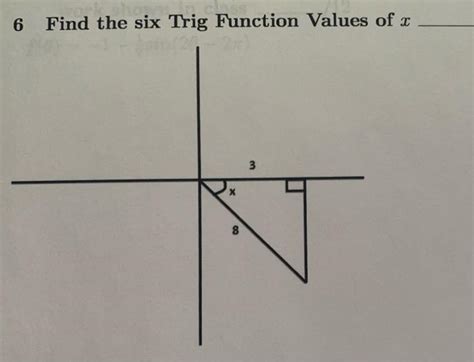 solved 6 find the six trig function values of x 3 3 co 8