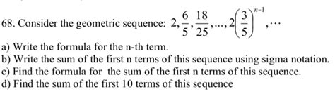 solved consider the geometric sequence 2 6 5 18 25