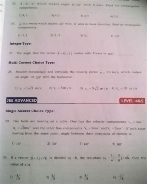 integer type 27 the angle that the vector a 6i 3j makes with y axis is