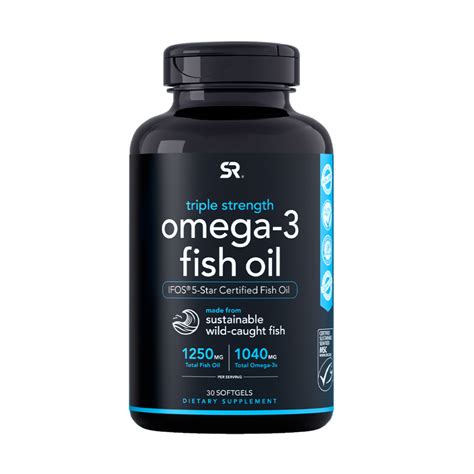 Sports Research Triple Strength Omega 3 Fish Oil 1250mg 30 Count