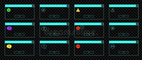 Old User Interface Window Old Computer Retro Browser Dialog Box With Buttons Warning System