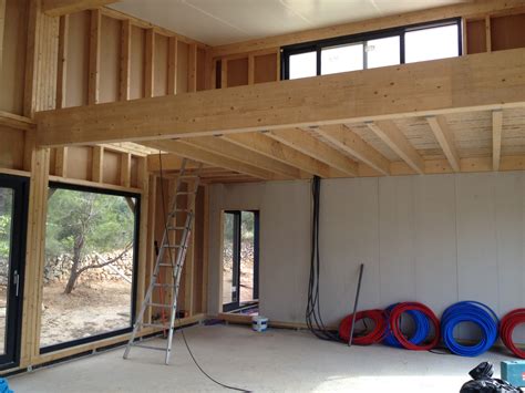 Assemblage Des Murs Bois Maison Bois Côté Sud