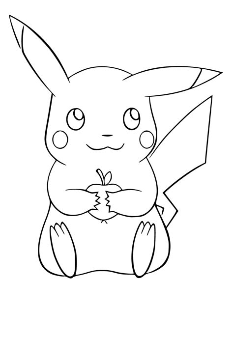 Ilmaisia Tulostettavia Pikachu Omena Värityskuvia Aikuisille Ja