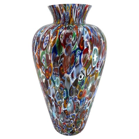 1295 Murano Hand Blown Glass Millefiori Murrine Vase Limited Edition H ...