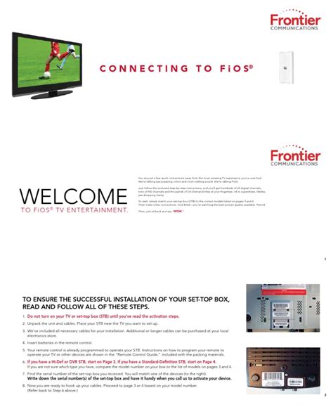 Fios Self Install Instructions Pdf Set Top Box Television