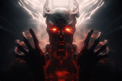 Premium Ai Image Devils Horns Flames Smoke Sparks Generative Ai