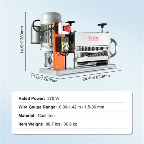 Machine à Dénuder VEVOR 370W 1 5 36mm Dénudeur Électrique
