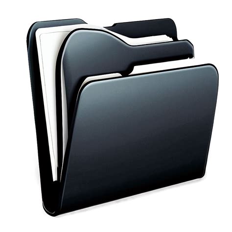Download Sleek Black Folder Graphic Png Fth66