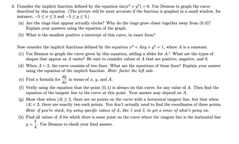 Solved 3 Consider The Implicit Function Defined By The