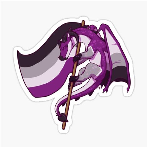 Asexual Pride Flag Dragon 3rd Edition Sticker By Kmp0511 Redbubble