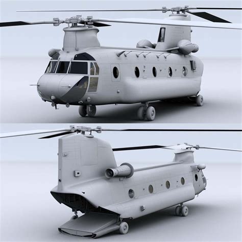 3d Chinook Ch47 Helicopter Model