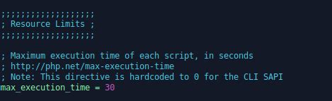 Aumentar el limite de tiempo maximo de ejecución de un script en PHP ahierro es