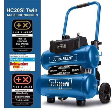 Loftpressa Scheppach Hc20si Twin Ásborg Hluti Af Signa