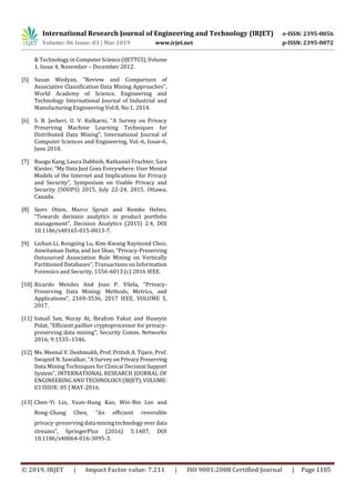 IRJET A Study Of Privacy Preserving Data Mining And Techniques PDF