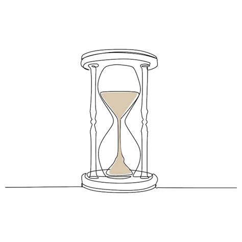 Une Ligne Dessinant La Conception Continue De Lhorloge De Sable Isolée