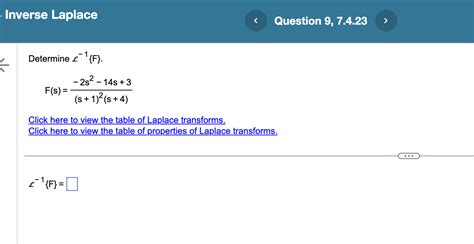 Solved Determine L1 F F S S 1 2 S 4 2s214s 3 Click Chegg Com