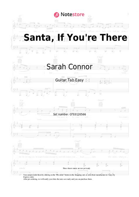 Sarah Connor Santa If Youre There Guitar Chords And Tabs In Note