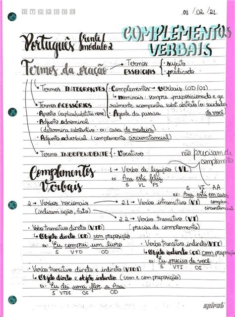Mapas Mentais Sobre COMPLEMENTOS VERBAIS Study Maps