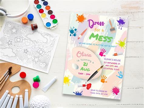 Dress For A Mess Birthday Party Invitation Art Party Invite Art In
