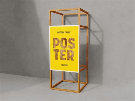 Wooden Frame Poster Mockup Free Psd Templates