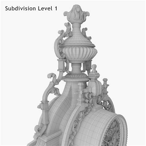 Antique Clock D Model Fbx Obj Max Free D