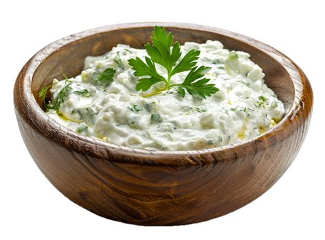 Ai Generated Creamy Herb Dip In Wooden Bowl Png 42654233 Png