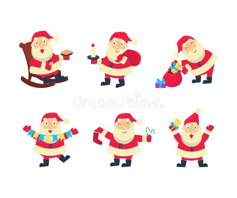 Collection Of Cute Christmas Santa Claus Funny New Year Character