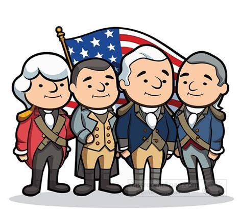 Patriotic Clipart Cartoon Style History Of The United States With