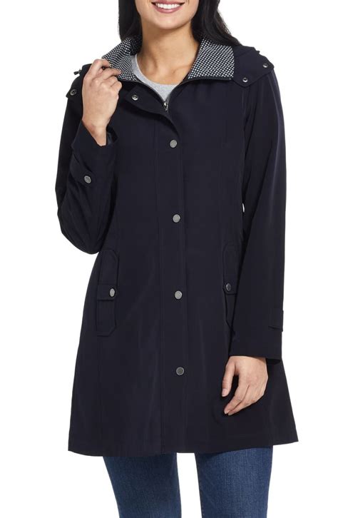 Gallery Hooded Raincoat Nordstrom Hooded Raincoat Linen Blend