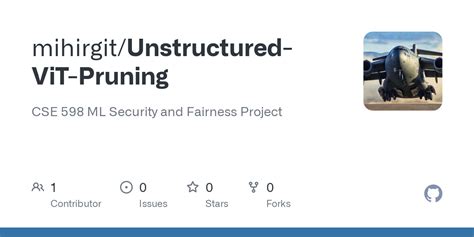 Github Mihirgitunstructured Vit Pruning Cse 598 Ml Security And Fairness Project