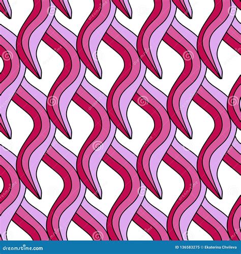 Las Ondas Rosadas Dan Forwrapping Inconsútil Exhausto Y Los Papeles Pintados Del Modelo