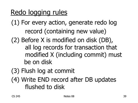 Ppt Cs Database System Principles Notes Failure Recovery