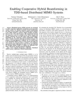 Enabling Cooperative Hybrid Beamforming In TDD Based Distributed MIMO