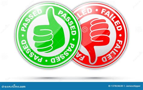 Passed And Failed Thumbs Up And Down Icon Vector Illustration