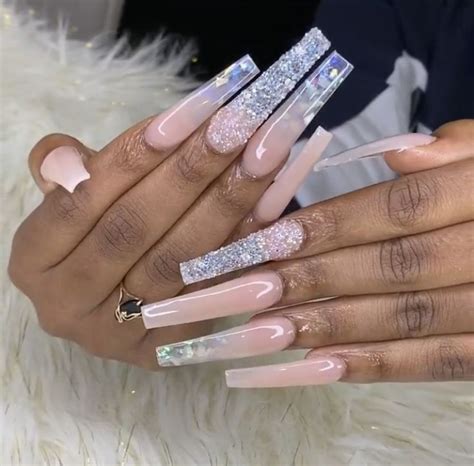 Colored Acrylic Nails Acrylic Nails Coffin Pink Long Square Acrylic