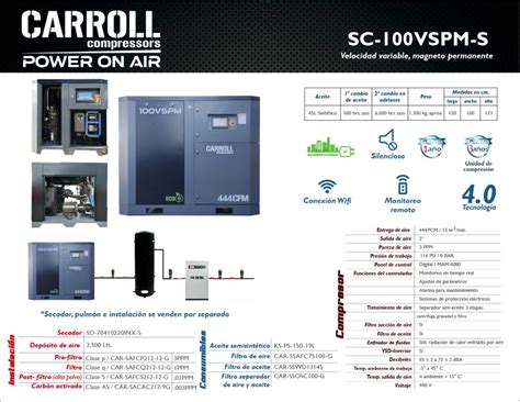 Compresor De Tornillo De 100 Hp Velocidad Variable Compresores Y