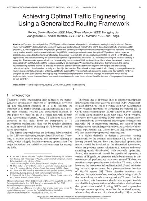 Pdf Achieving Optimal Traffic Engineering Using A Generalized Routing