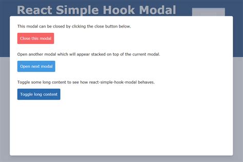 A Simple And Flexible Modal Dialog Component For React Js