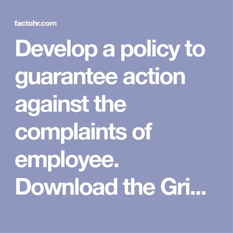 Employee Grievance Employee Policy Template Rights And Responsibilities