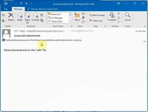 Allowing Blocked Outlook Attachments Online Computer Tips