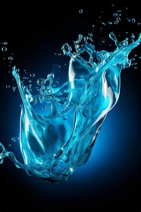 Singular Vortex Water Splash Isolated On Dark Backdrop For Dramatic Visual Impact Stock Image