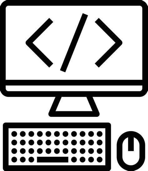 Coding Computer Keyboard Mouse Creative Outline Icon 14356946 Vector
