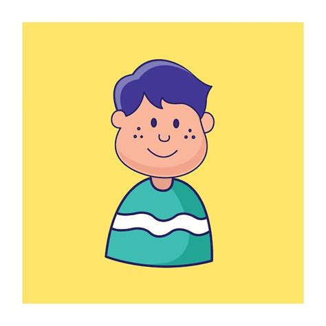 Um Clipart De Vetor De Personagem De Rosto Sorridente Vetor Premium
