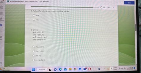 solved 5 python functions can return multiple values 6