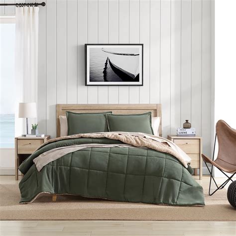 Nautica Queen Comforter Set Reversible Microsuede Bedding With