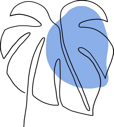 Simplicity Monstera Leaf Freehand Continuous Line Drawing 13643811 Png