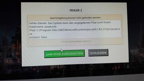 Java Umgebung Konnte Nicht Gefunden Werden In Minecraft Computer